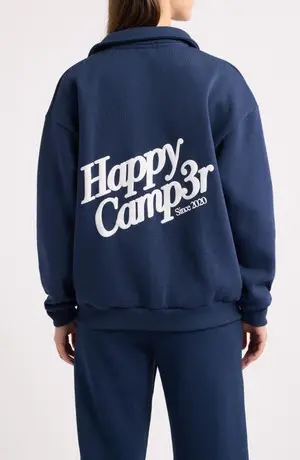 HAPPY CAMP3R Varsity Graphic Quarter Zip Pullover