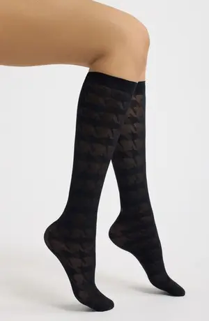 Hue Bold Houndstooth Knee High Tights