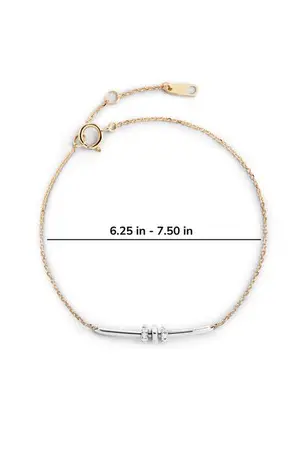 ANA LUISA Solid Yellow Golddiamond Links Bar Bracelet