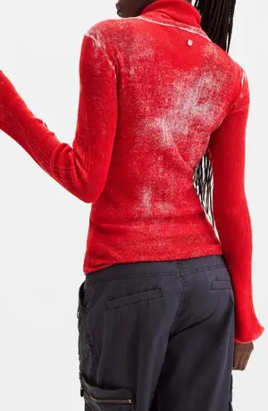 Desigual Acid Wash Ribbed Cotton Sweatshirt