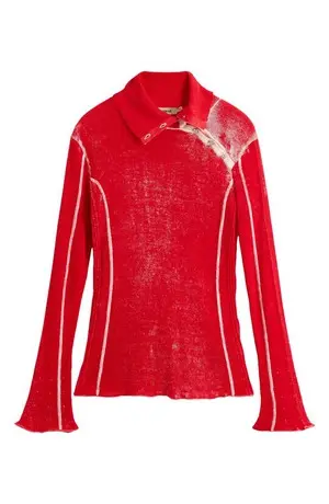 Desigual Acid Wash Ribbed Cotton Sweatshirt