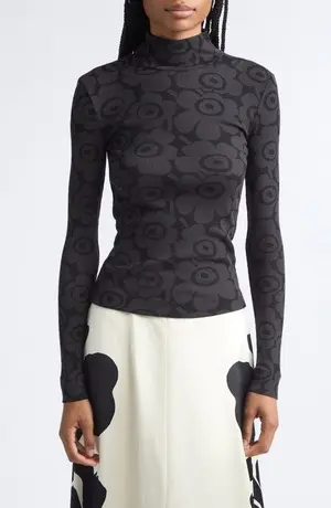 Marimekko Unikko Vilpotus Wool Turtleneck Top