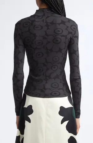 Marimekko Unikko Vilpotus Wool Turtleneck Top