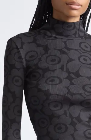 Marimekko Unikko Vilpotus Wool Turtleneck Top