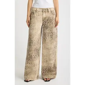FADE OUT LOUD Print Wide Leg Jeans