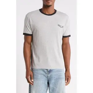 PACSUN Milan Ringer Graphic T-shirt - Gray