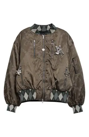 CHOPOVA LOWENA Crescent Bomber Jacket - Brown