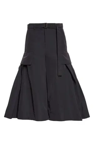 Sacai Bonding Faille Wide Leg Pants