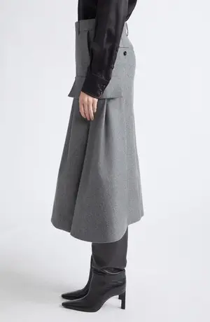 Sacai Bonding Faille Wide Leg Pants - Black