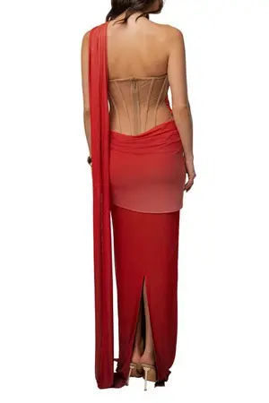 JLUXLABEL Empress Of Hearts Mesh Gown