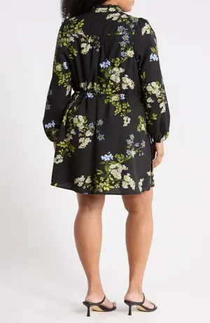 SUGARLIPS Marie Pleated Long Sleeve Minidress