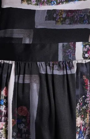 Karl Lagerfeld Paris Paris Print Twill Midi Dress