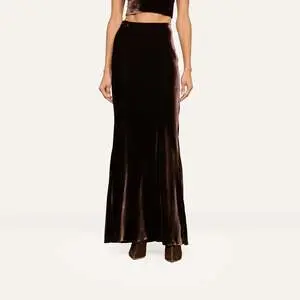 L'Agence Zeta Velvet Maxi Skirt