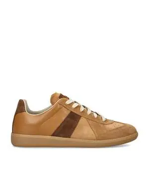 MAISON MARGIELA Leather-suede Replica Sneakers - Beige