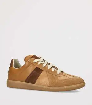 MAISON MARGIELA Leather-suede Replica Sneakers - Beige