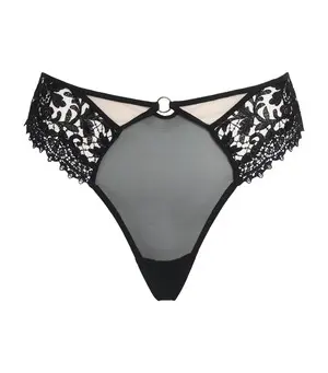 Simone Perele Lace Fantasime Tanga Briefs - Black