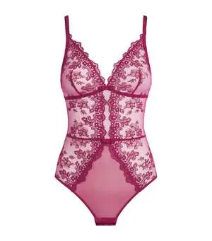 Simone Perele Lace Passion Bodysuit - Pink