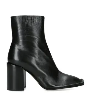 MAISON MARGIELA Leather Piped Ankle Boots 85
