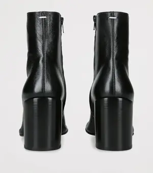 MAISON MARGIELA Leather Piped Ankle Boots 85