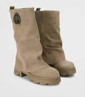 Kurt Geiger Suede Stomp Foldover Boots 50
