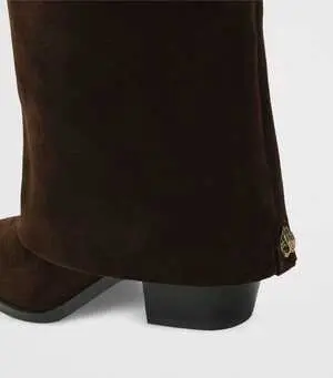 Kurt Geiger Suede Chiltern Foldover Boots 70 - Brown