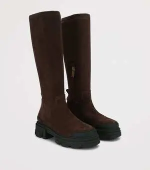 Kurt Geiger Suede Stomp Sock Knee-high Boots 50