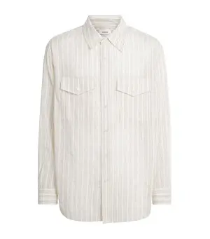 SYSTEM Cotton Stripe Shirt - Beige