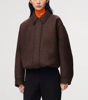 Loewe Wool-blend Drawstring Jacket - Brown
