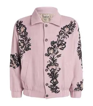 KARTIK RESEARCH Wool Embroidered Almora Jacket - Pink