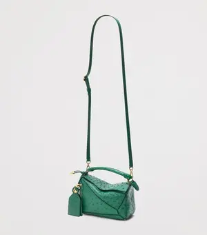 Loewe Mini Ostrich Leather Puzzle Top-handle Bag
