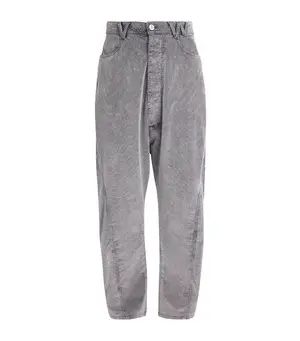 VIVIENNE WESTWOOD Corduroy Twisted Seam Straight Jeans - Grey