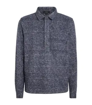 Vince Donegal Check Polo Sweater - Black