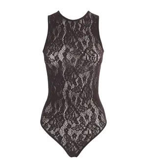 Wolford Infinite Rose Net Bodysuit - Brown