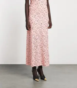 Rabanne Sequin Embellished Floral Midi Skirt
