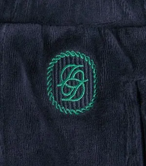 Drole De Monsieur Velour Embroidered Track Sweatpants