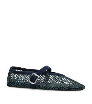 Alaïa Embellished Mesh Ballet Flats