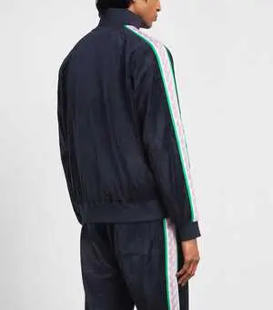 Drole De Monsieur Velour Embroidered Track Jacket