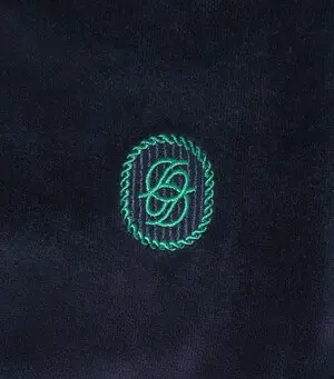 Drole De Monsieur Velour Embroidered Track Jacket