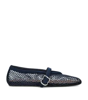 Alaïa Suede Mesh Ballet Flats - Blue