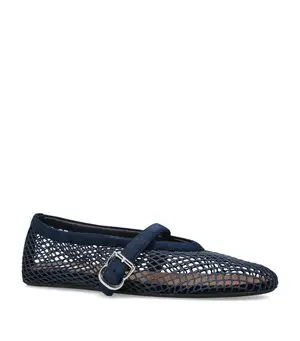 Alaïa Suede Mesh Ballet Flats - Blue