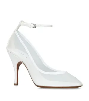 Alaïa Mesh Ankle-strap Pumps 100 - White