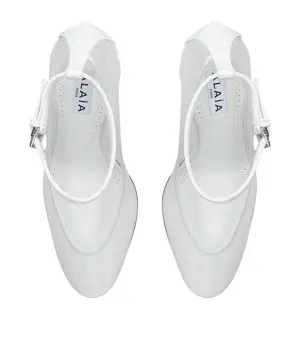 Alaïa Mesh Ankle-strap Pumps 100 - White