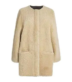 Stylein Shearling-leather Reversible Veda Coat - Ivory