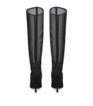 Alaïa Mesh Heeled Knee Boots 100