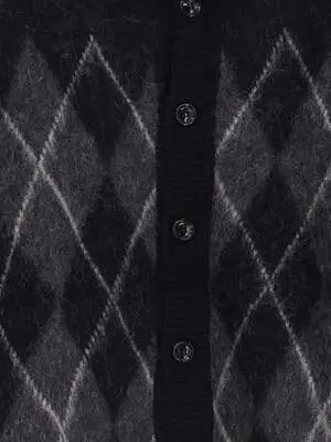 TONYWACK Brushed Argyle Alpaca Blend Cardigan