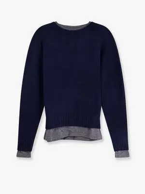 TONYWACK Layered Wool And Cashmere Sweater - Blue