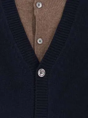 TONYWACK Layered Wool Blend Cardigan