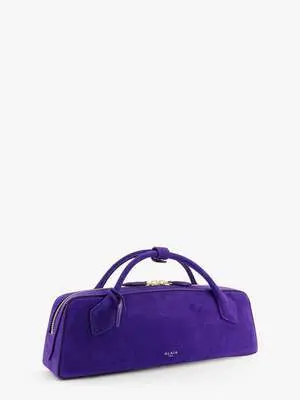Alaïa Teckel Clutch Suede Handbag - Purple