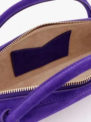 Alaïa Teckel Clutch Suede Handbag - Purple
