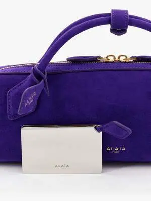 Alaïa Teckel Clutch Suede Handbag - Purple